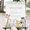 Safari Theme Shower Welcome Sign, Jungle Baby Animals Welcome Poster ...