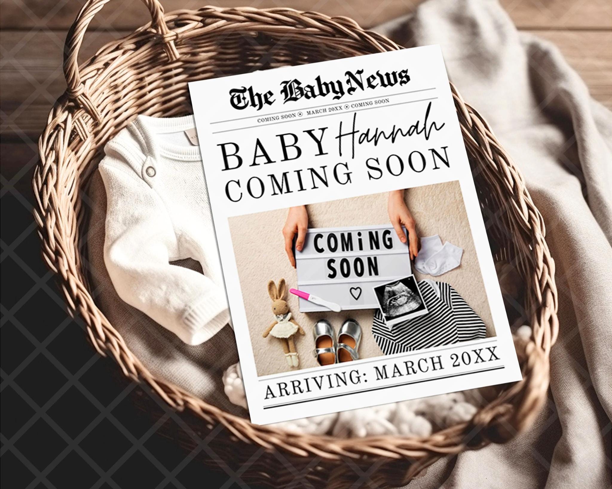 The Baby Times Newspaper Special Edition Template, A Baby is Coming ...