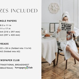 Newspaper Baby Reveal Instant Download, New Baby Announcement Baby is ...
