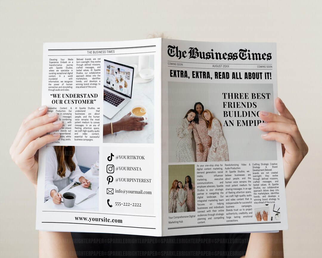 Newspaper Announcement Business Opening, Editable Business Launch in ...