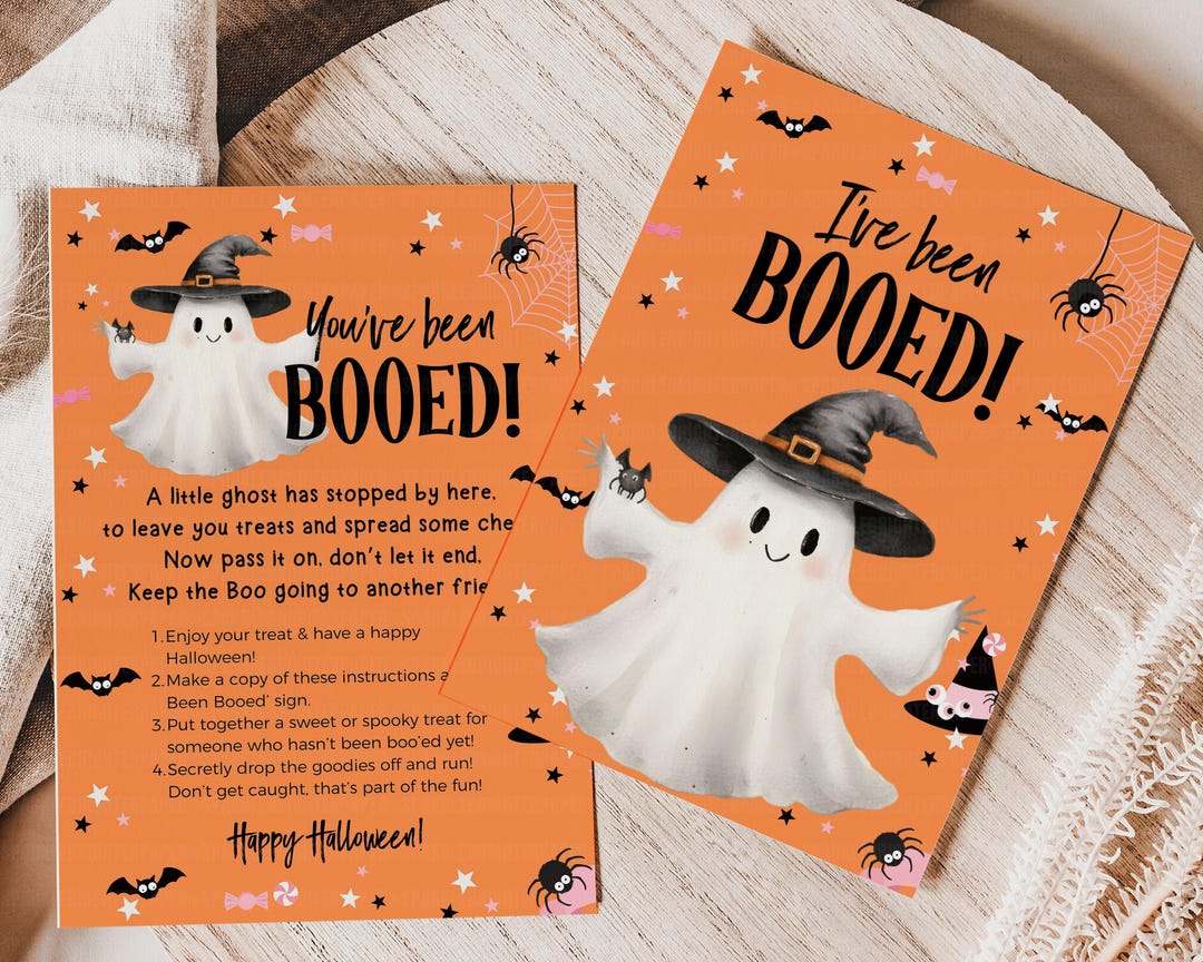 Youve Been Booed Office Printable, Ghoulish Orange Theme Card Templates ...