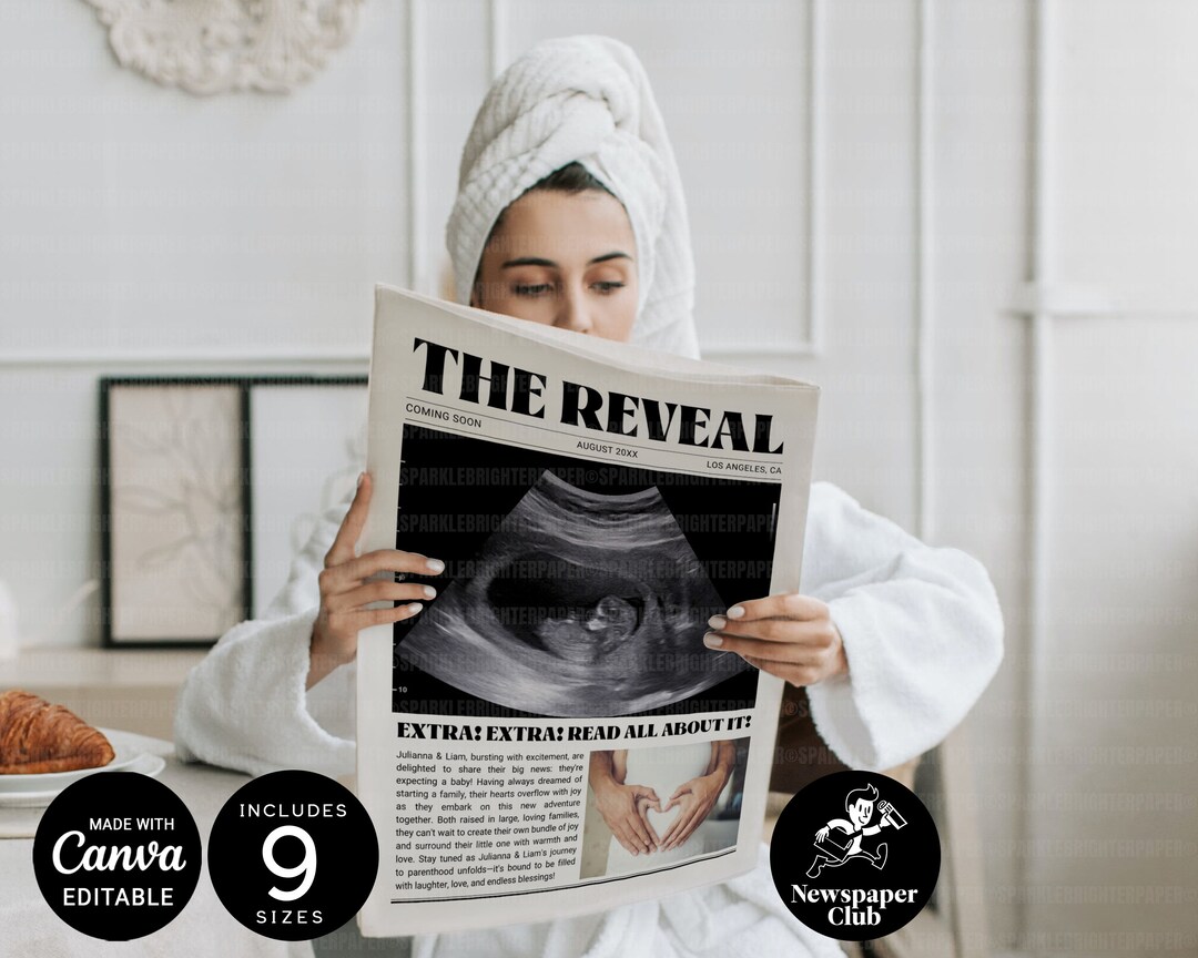 Editable Newspaper Template, Baby Coming Soon, Baby Arrival Gazette ...