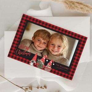 Editable Christmas Elf Photo Card Template, Printable Holiday Season ...