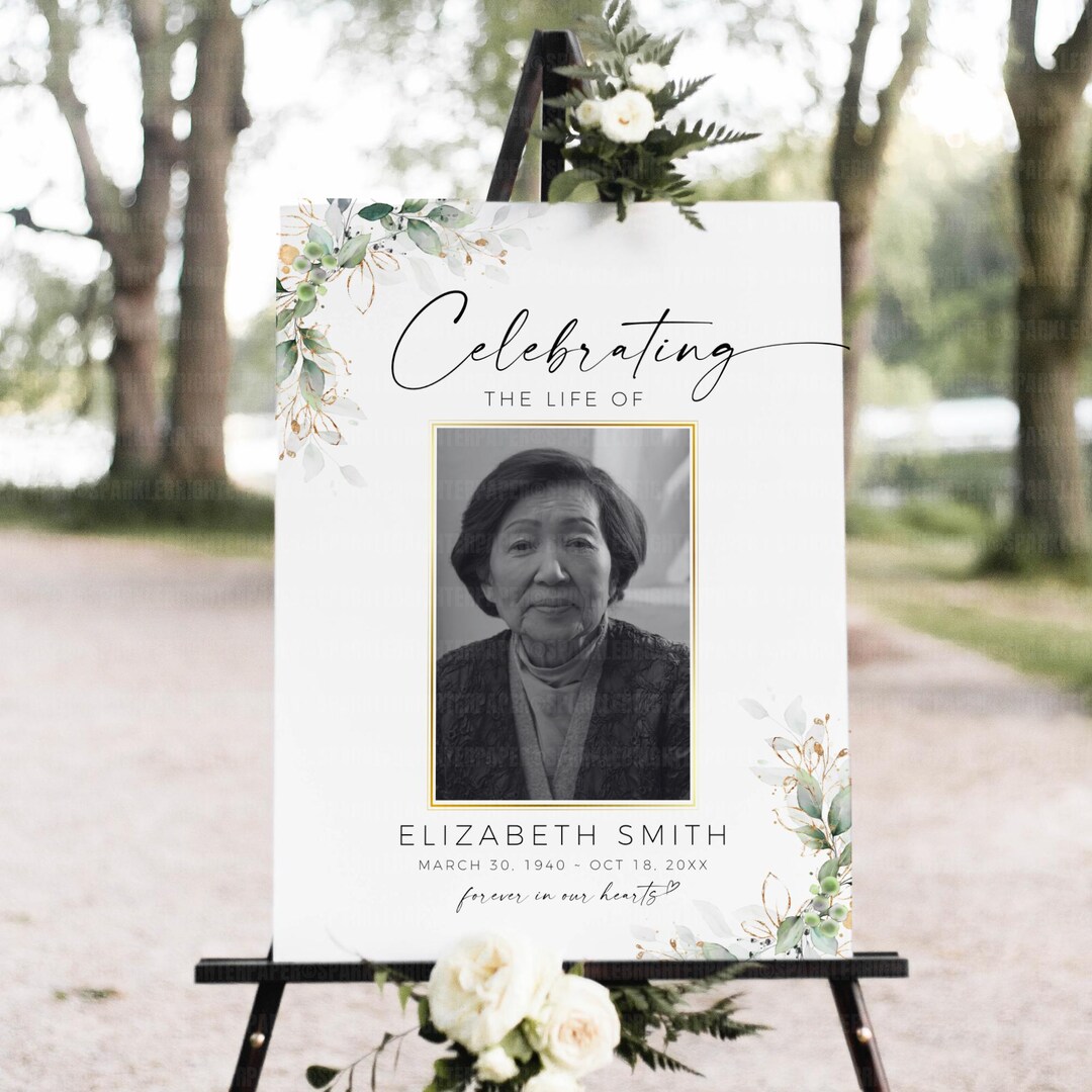 Funeral Welcome Sign, Editable Memorial Sign With Photo, in Loving ...