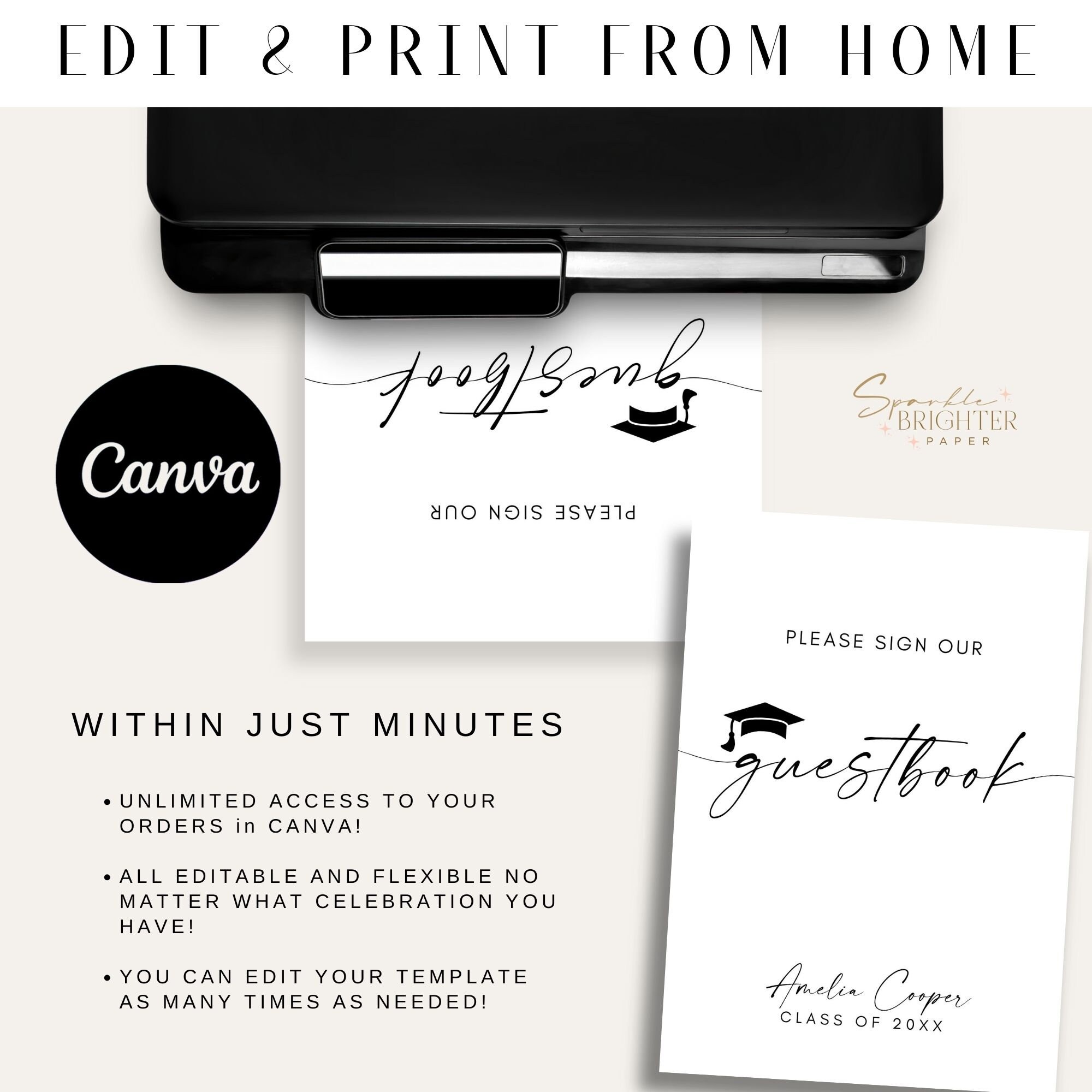 EDITABLE Graduation Signs Template Bundle, Printable Grad Party ...