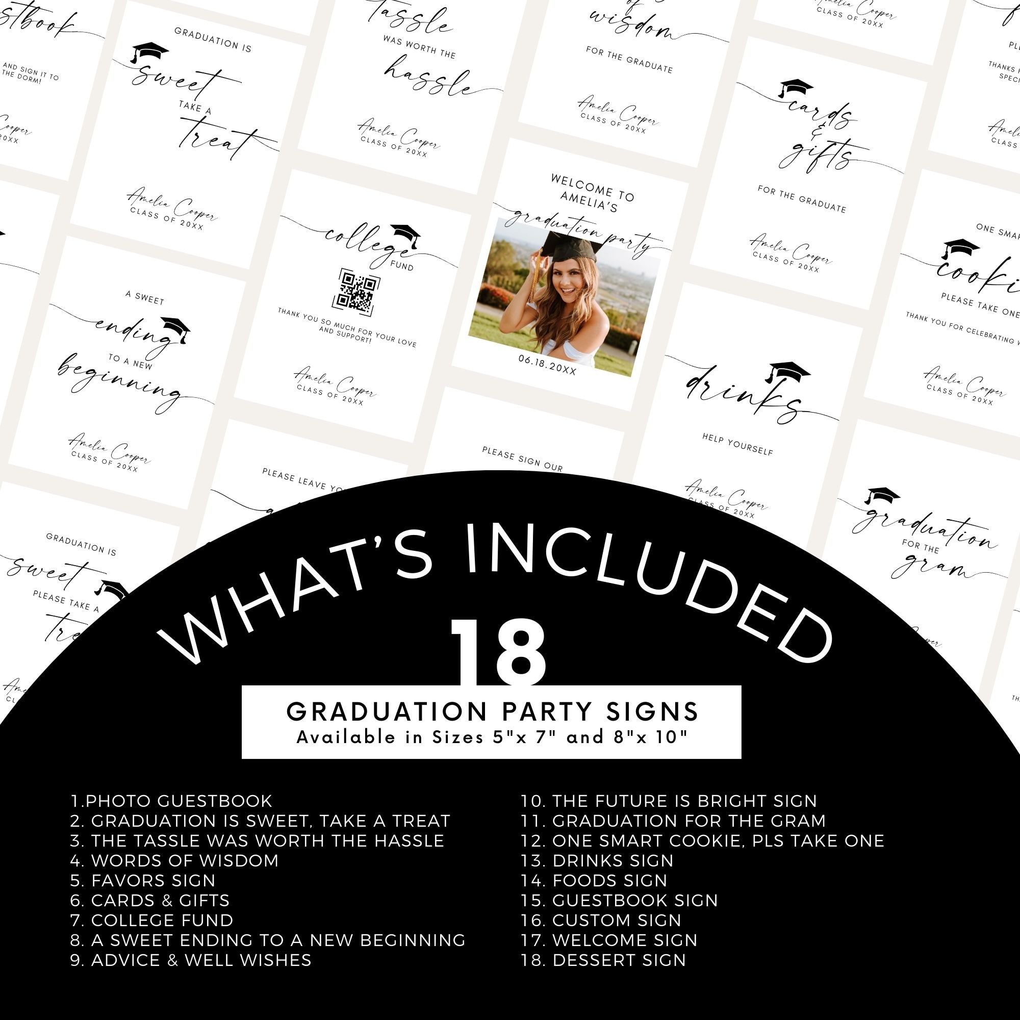 EDITABLE Graduation Signs Template Bundle, Printable Grad Party ...