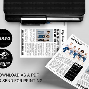 News Business Large Newspaper, Printable Canva Business Template for ...