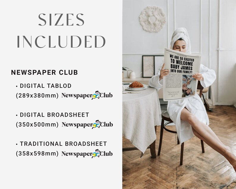 Pregnancy Announcement Tabloid Templates for Newspaperclub Printing ...