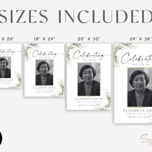 Funeral Memorial Sign With Photo, Editable Large Memorial Sign ...