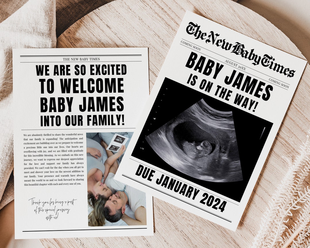 Newspaper Pregnancy Announcement | Pregnancy Announce Custom Newspaper ...