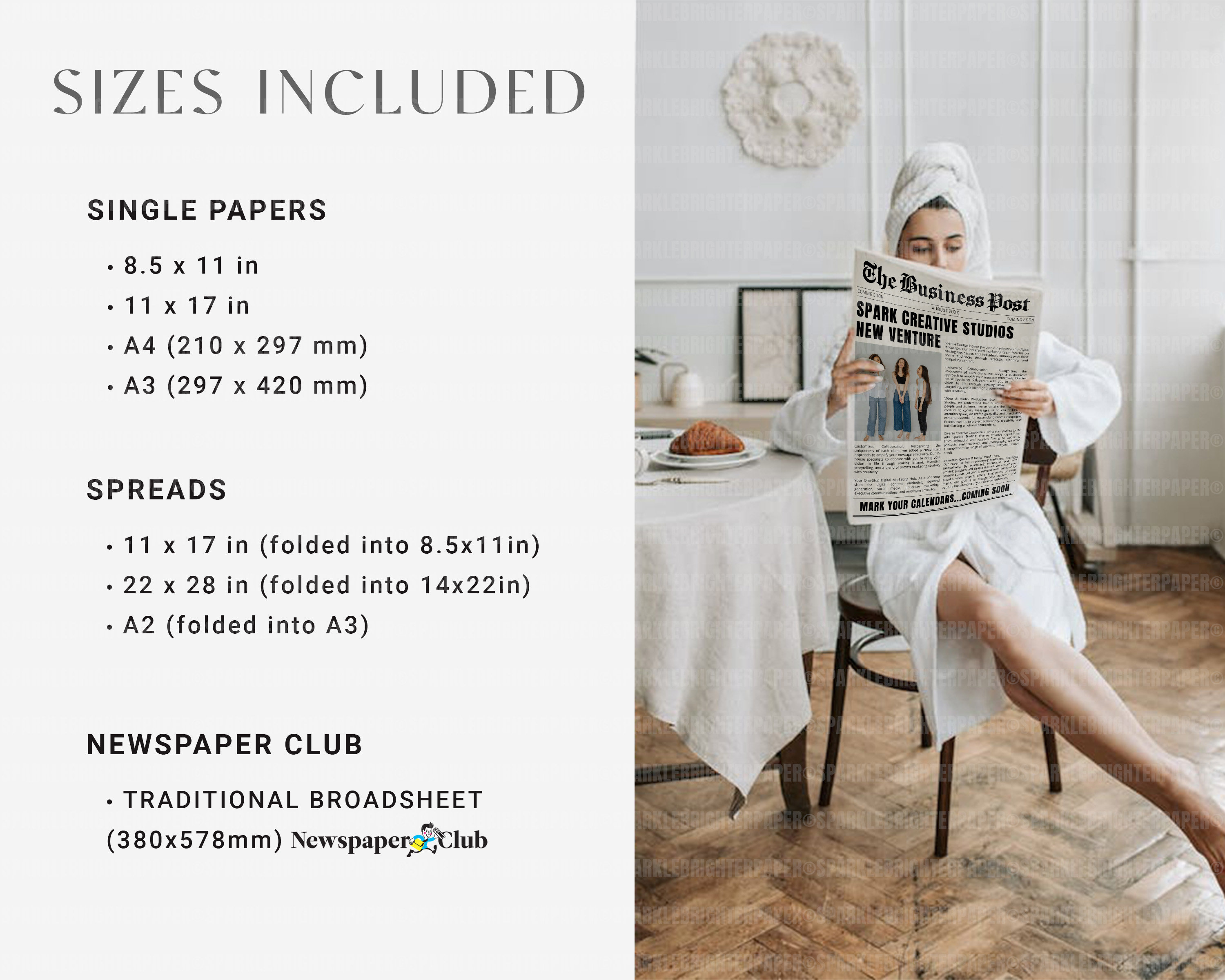 News Business Large Newspaper, Printable Canva Business Template for ...