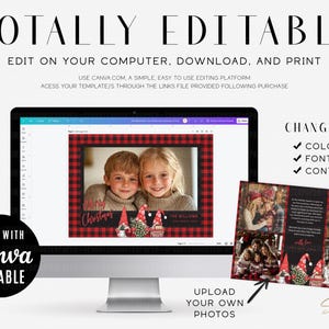 Editable Christmas Elf Photo Card Template, Printable Holiday Season ...