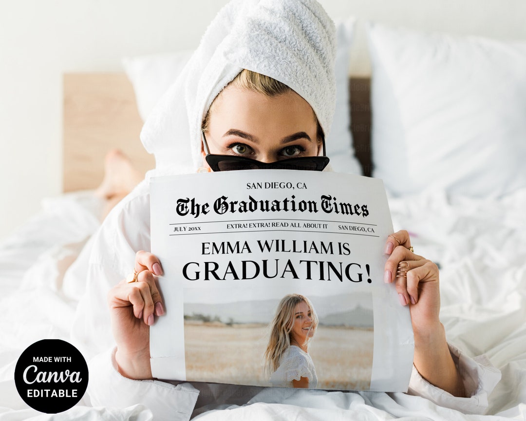 Graduation Announcement 2024 Newspaper, the Graduation Times Custom ...