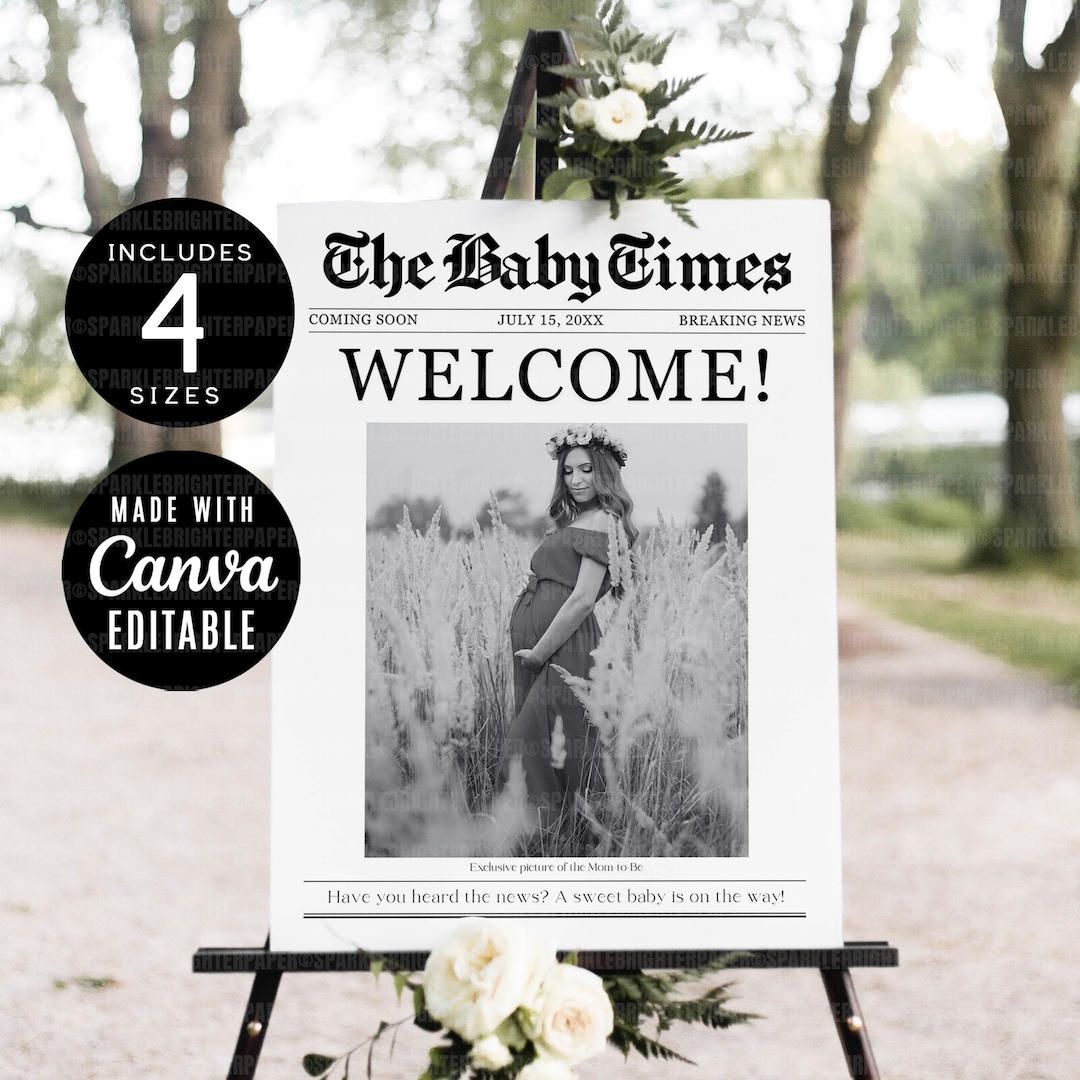 Welcome Sign Baby Shower 4-sizes for Fedex Print, Custom Mom-to-be ...