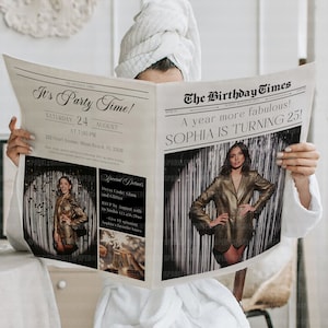 Editable Birthday Newspaper Template, Custom Birthday Announcement ...