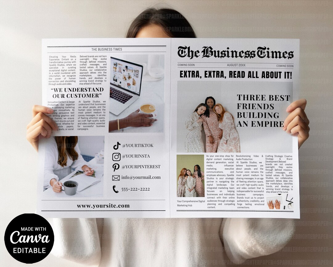 Custom Photos Business Announcement Printable Template, Canva Business ...