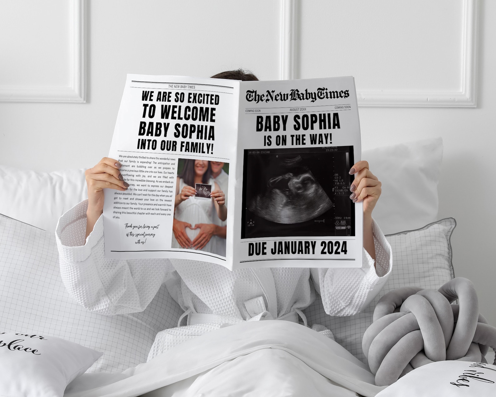 Newspaper Baby Announcement Print Baby is Coming - Etsy