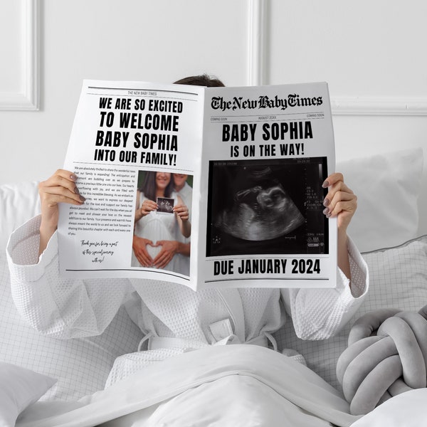 Newspaper Baby Announcement - Etsy