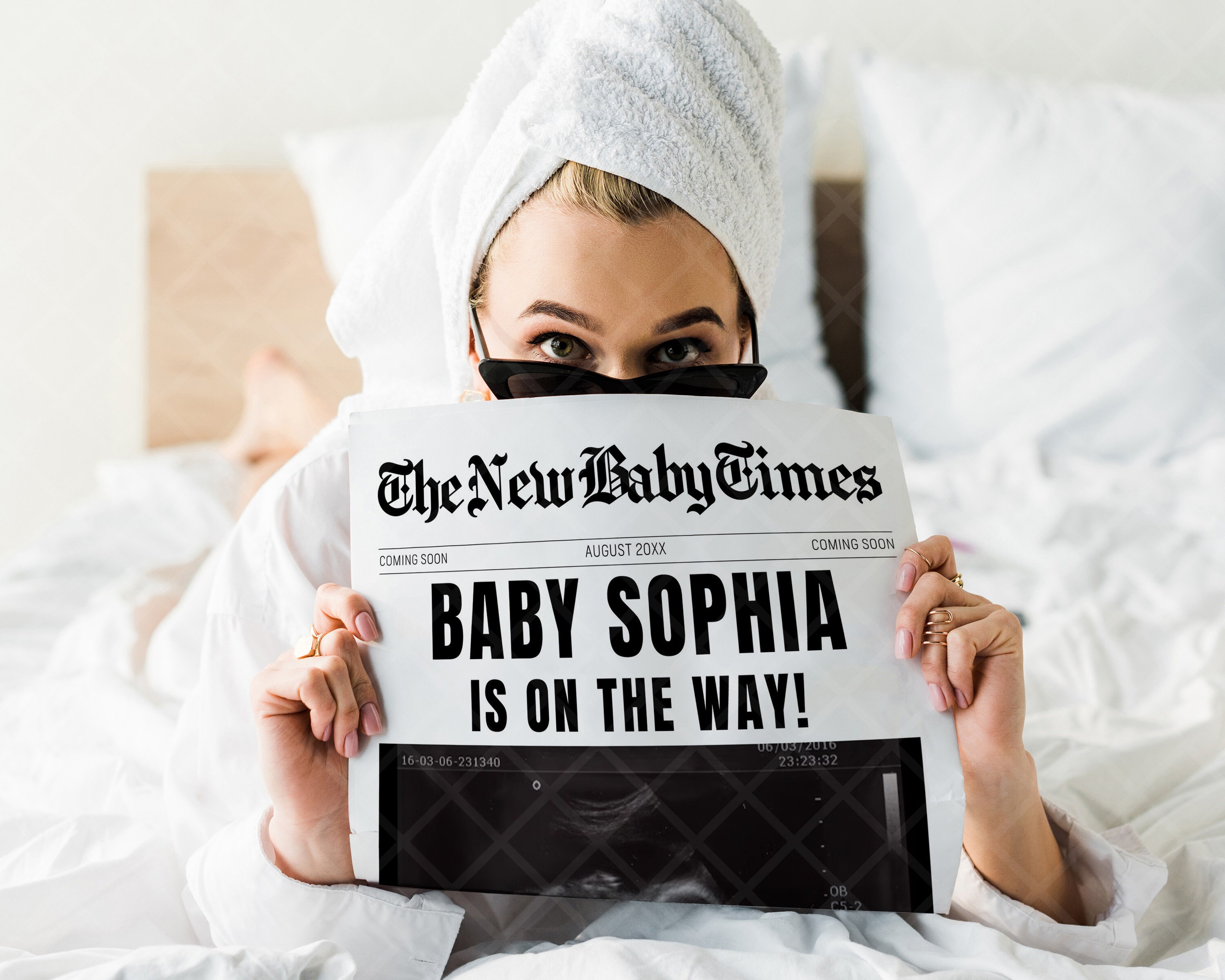 The New Baby Times Pregnancy Reveal Newspaper Template Printable W ...