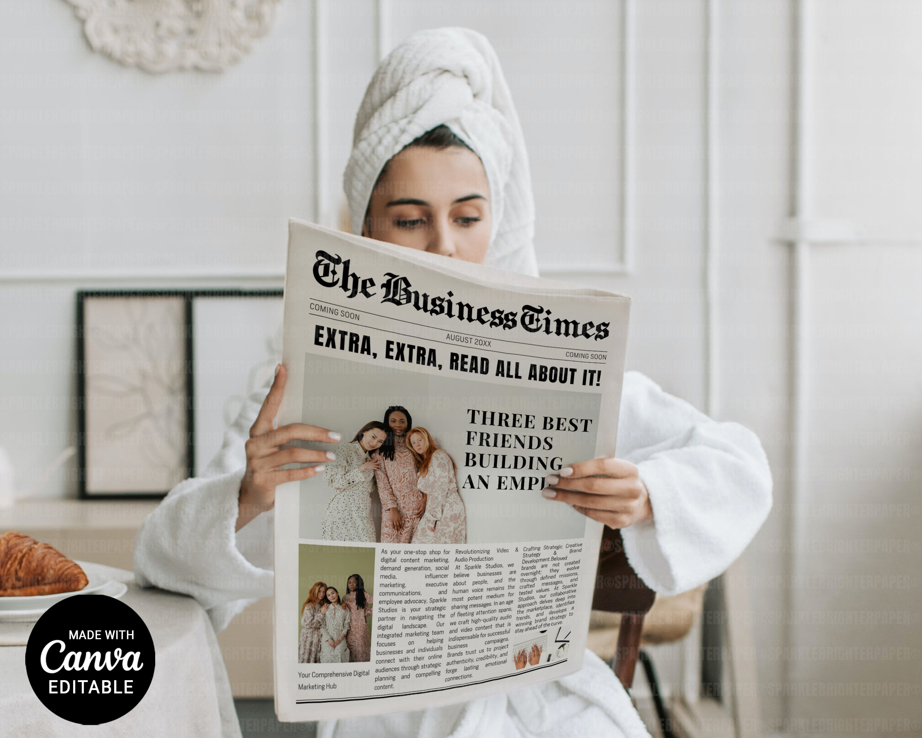 The Business Times Large Newspaper Editable Templates With Custom ...