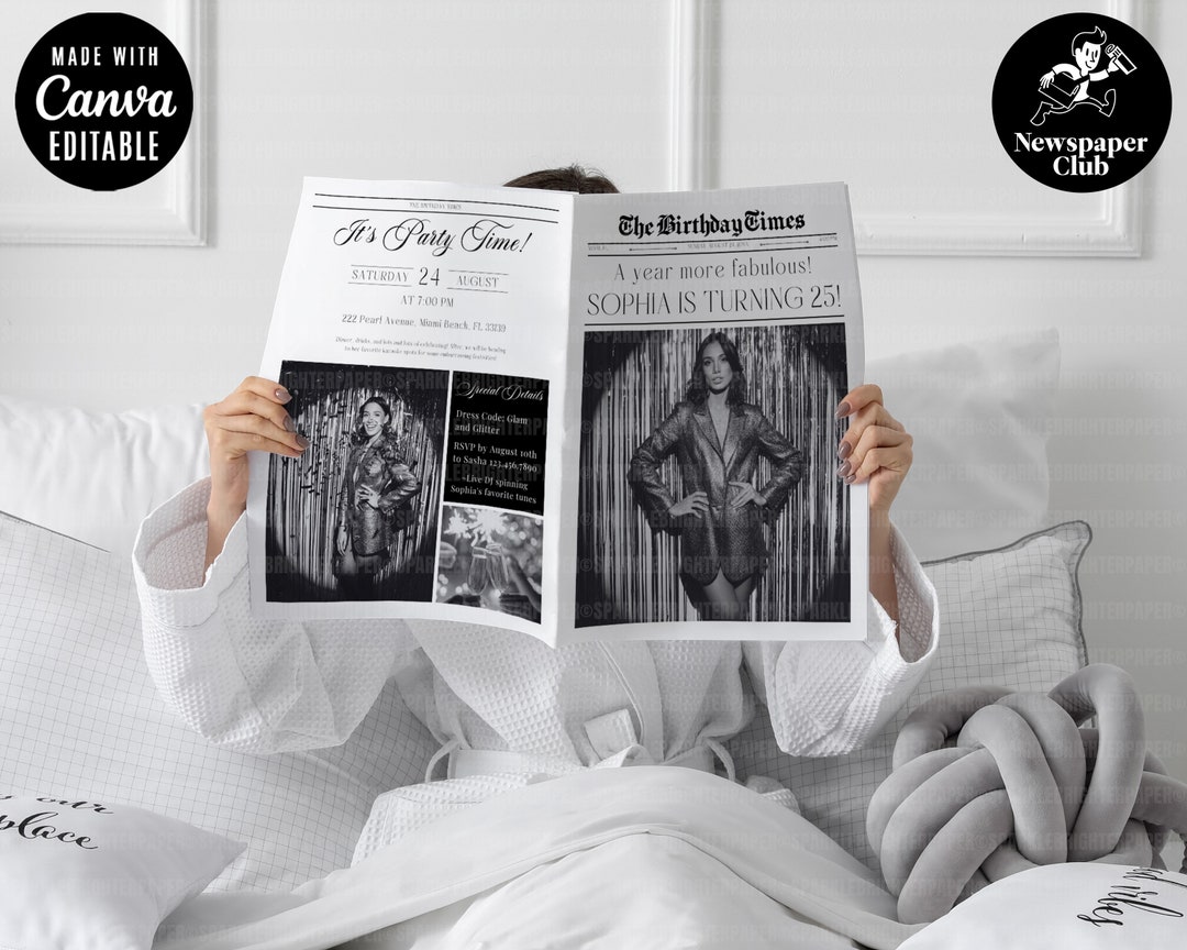 Custom Newspaper Editable Template on Canva, Newspaper Article Into ...