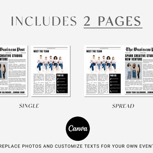 News Business Large Newspaper, Printable Canva Business Template for ...
