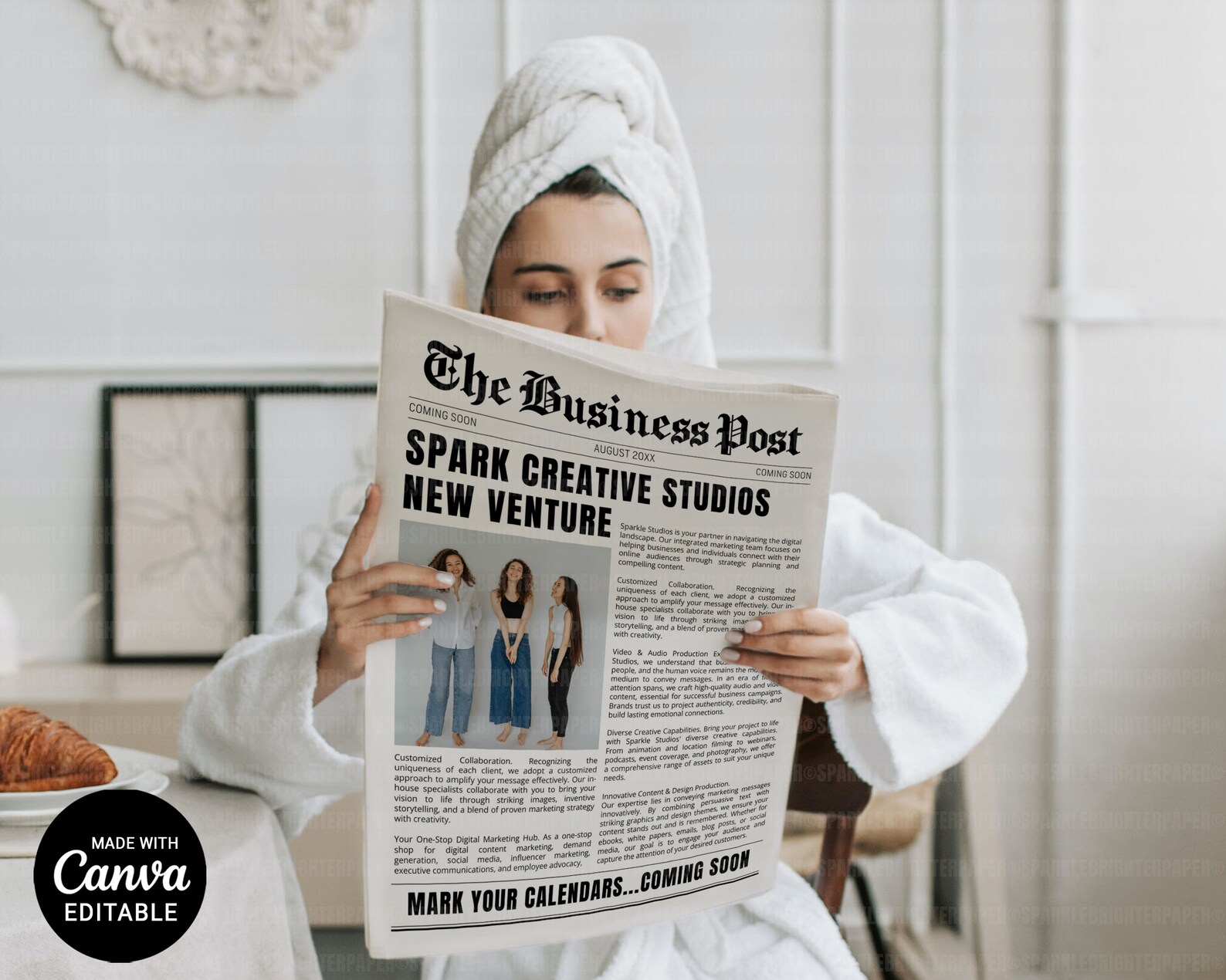 Printable Newspaper Business Announcement, Large Newspaper New Business ...