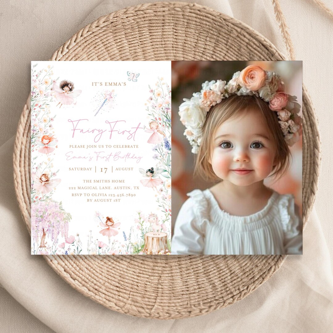 Charming Forest Fairy Celebration, Customizable Floral Sprite ...