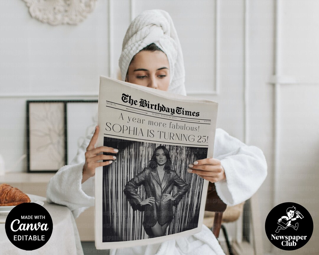 Personalized Newspaper Headline, Custom Photos Birthday Headlines ...