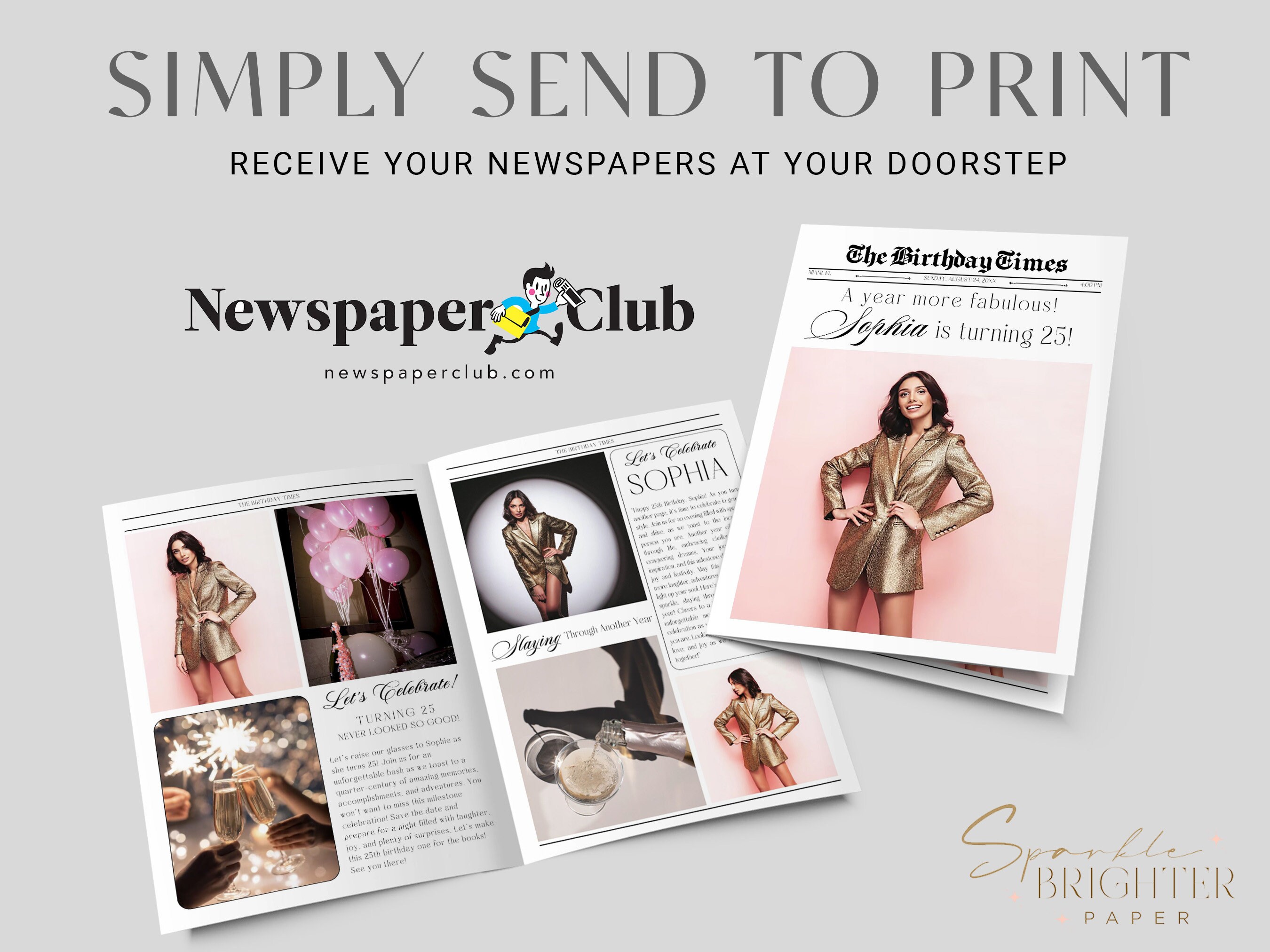 Newspaper Birthday Invitation, Let's Celebrate Bday News, Editable 25th ...