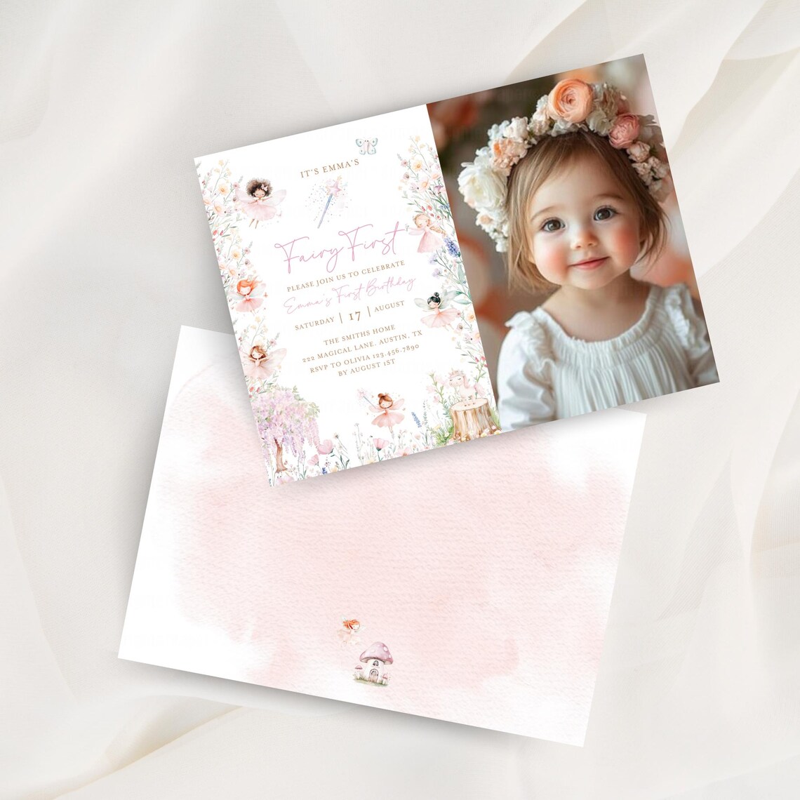 Charming Forest Fairy Celebration, Customizable Floral Sprite ...