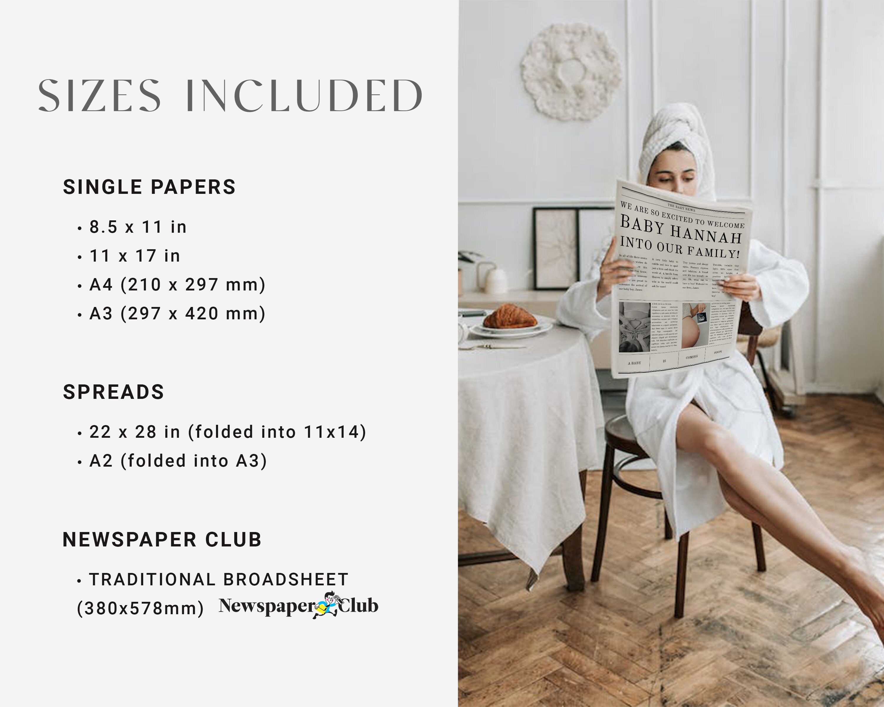 Newspaper Pregnancy Announcement, Baby Arriving Reveal in Digital ...