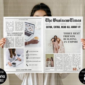 New Business Brand Announcement Printable Tabloid, Newspaper Template ...