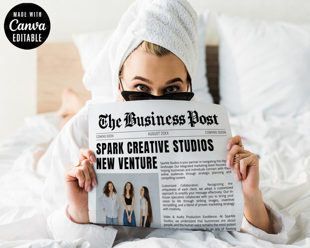 Custom Newspaper for New Business Announcement, Business Newspaper ...