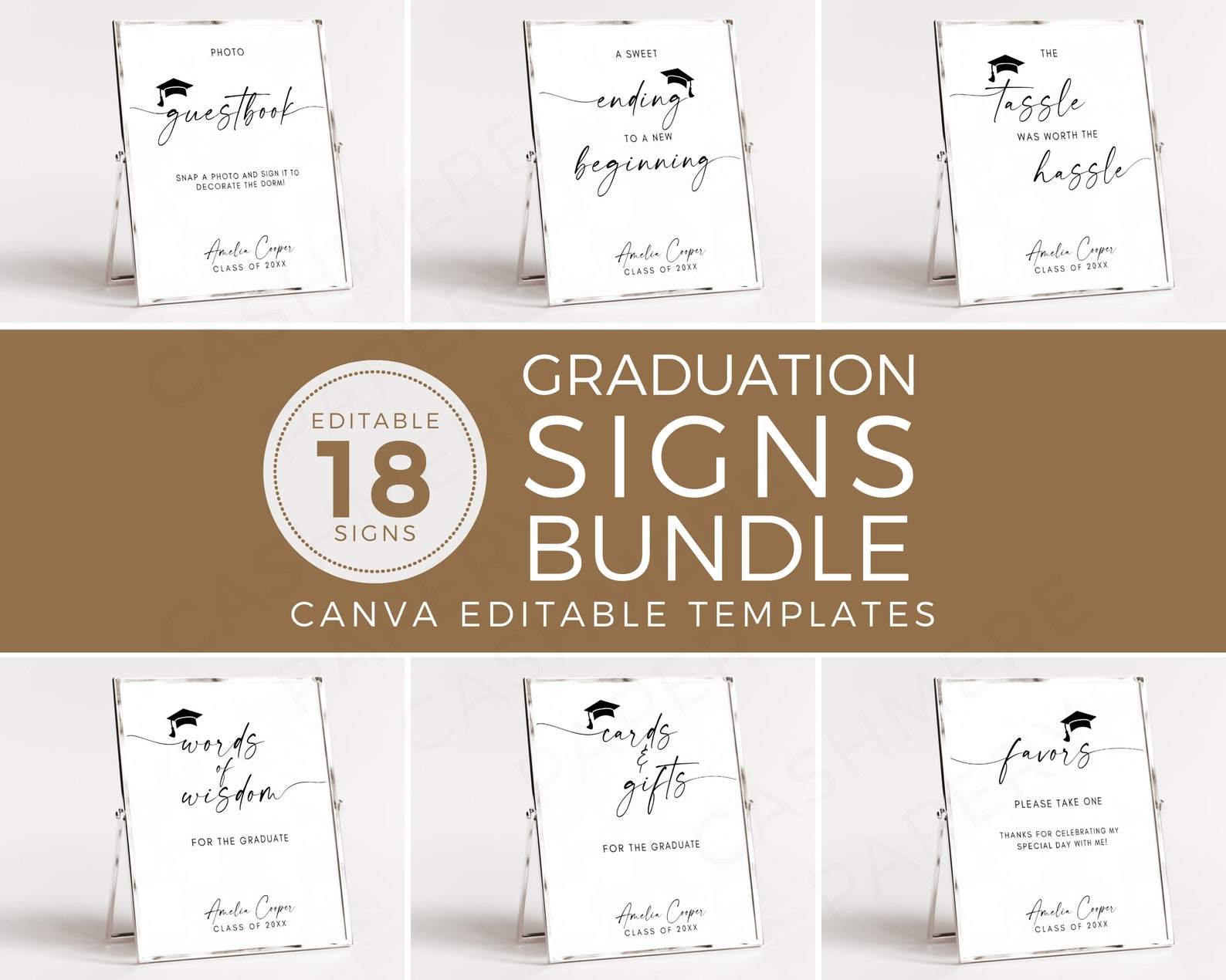 EDITABLE Graduation Signs Template Bundle, Printable Graduation Signs ...