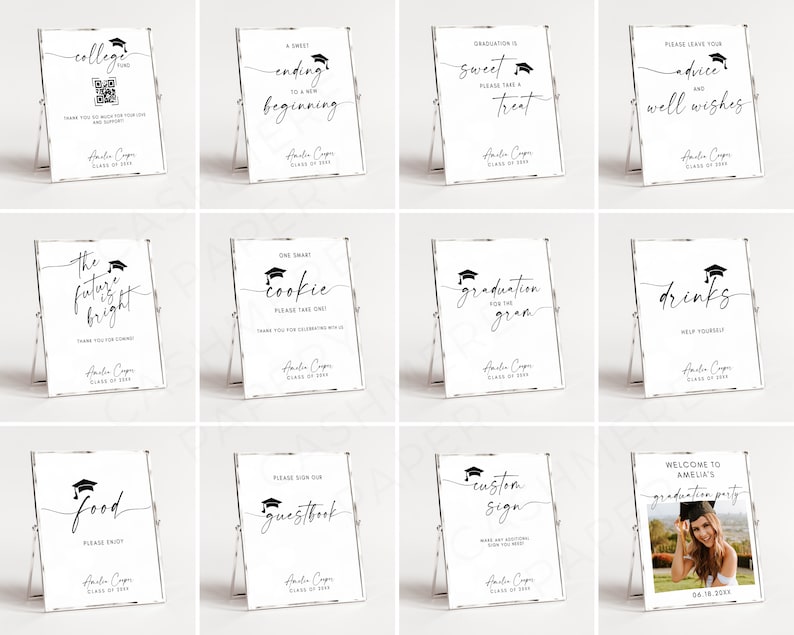 EDITABLE Graduation Signs Template Bundle, Printable Graduation Signs ...