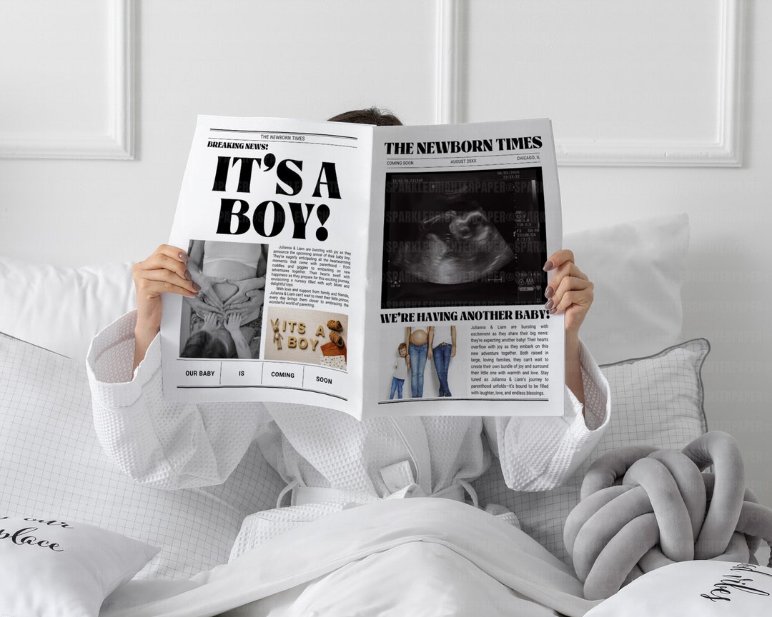 Newspaper Baby Birth Announcement, the Newborn Times Custom Photos ...