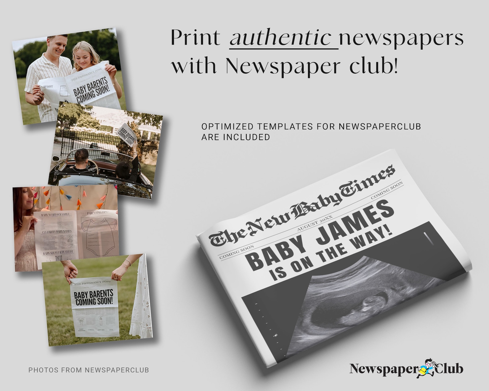 Newspaper Pregnancy Announcement Pregnancy Announce Custom Newspaper ...