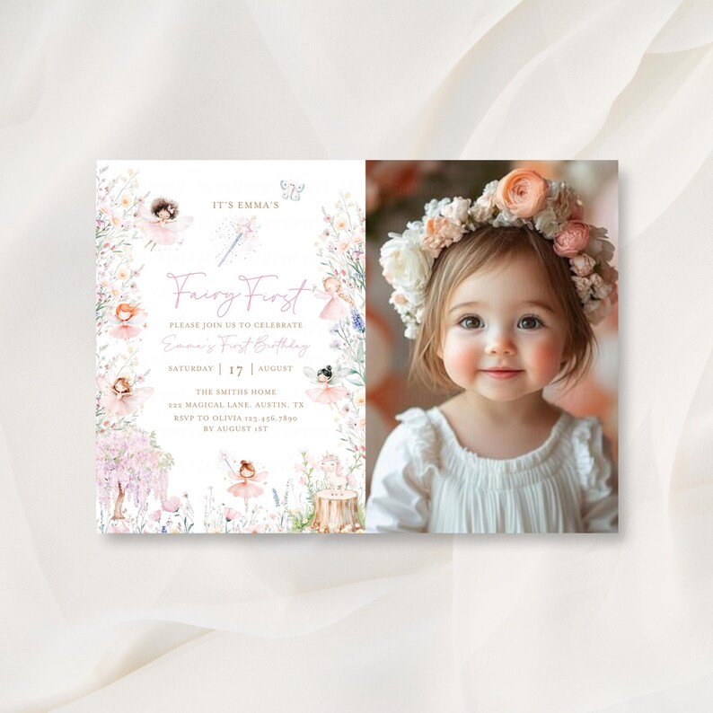 Charming Forest Fairy Celebration, Customizable Floral Sprite ...
