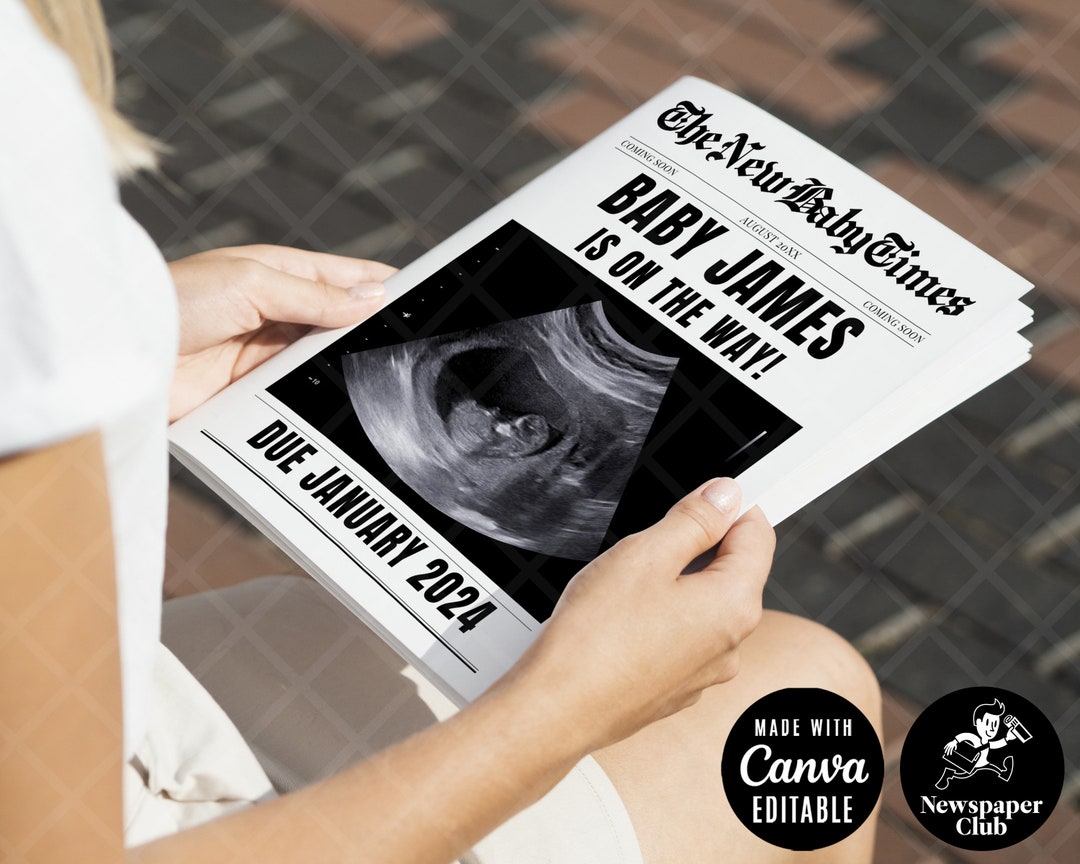 Pregnancy Announcement Tabloid Templates for Newspaperclub Printing ...