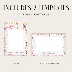 Floral Photo Booth Frame, Printable Floral Photo Prop Frame for Baby ...
