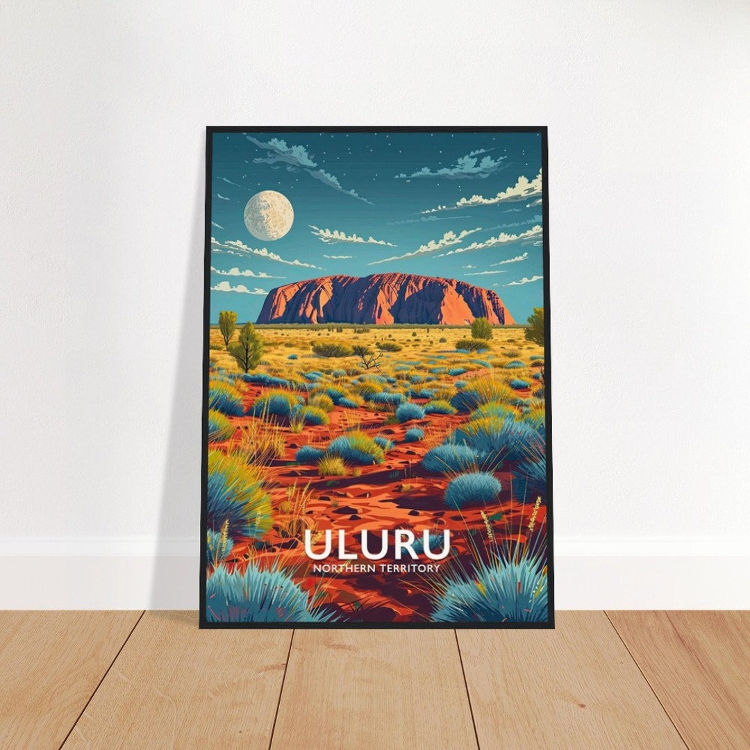 Uluru's Ancient Wonder Australian Outback Colorful, Atmospheric, Wooden ...