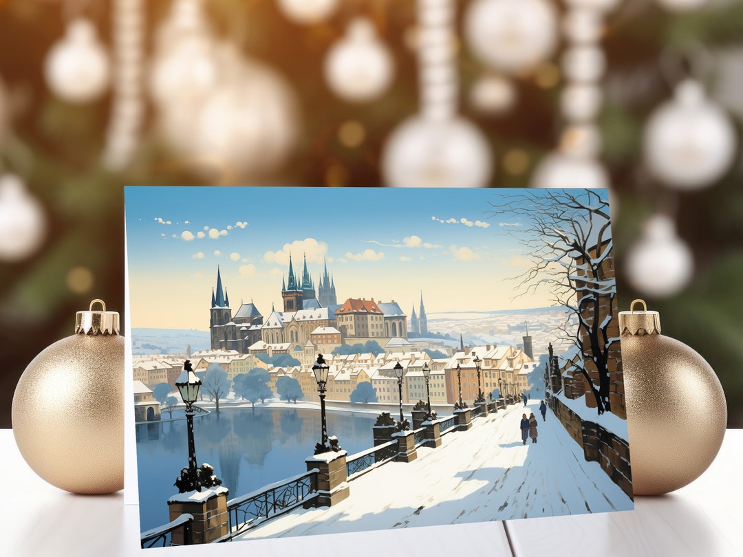 10x Prague Winter Scene / Praha / Christmas Card / Festive Greeting ...