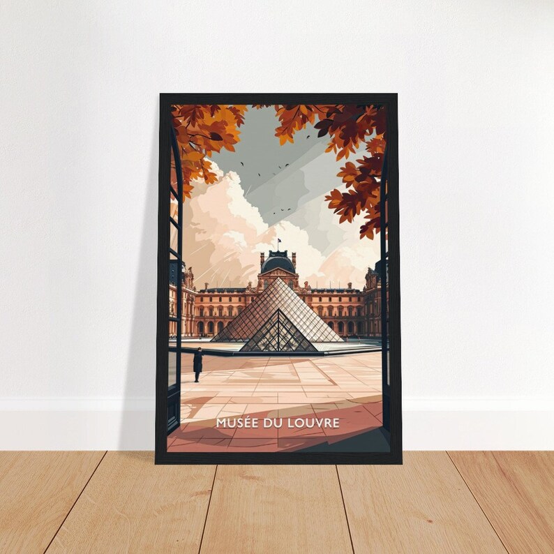 Louvre Museum Poster: Parisian Wall Art, Vintage Style Framed Print - Etsy