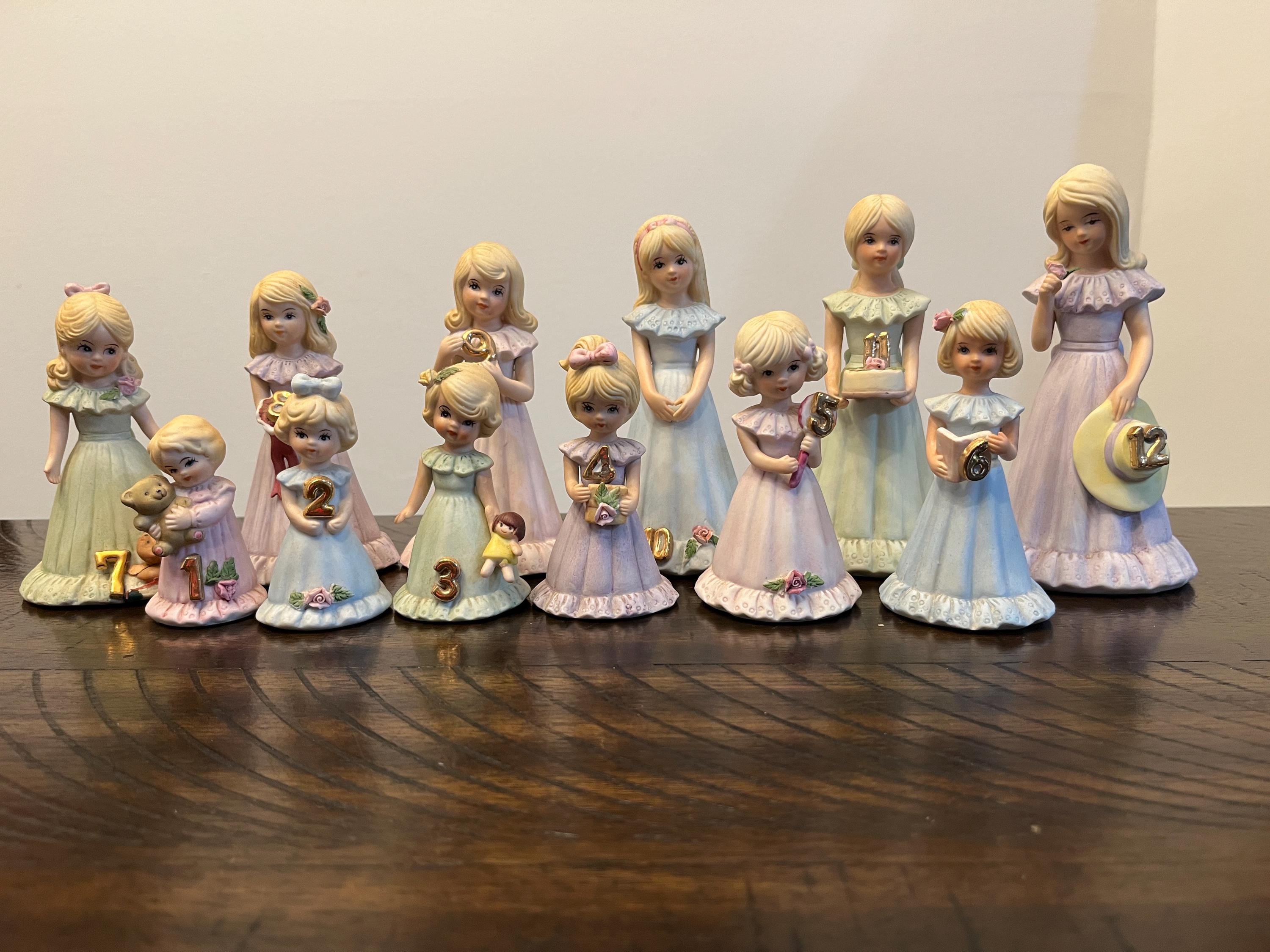 Growing Up, Birthday Girls. Vintage Statues 1-12. - Etsy
