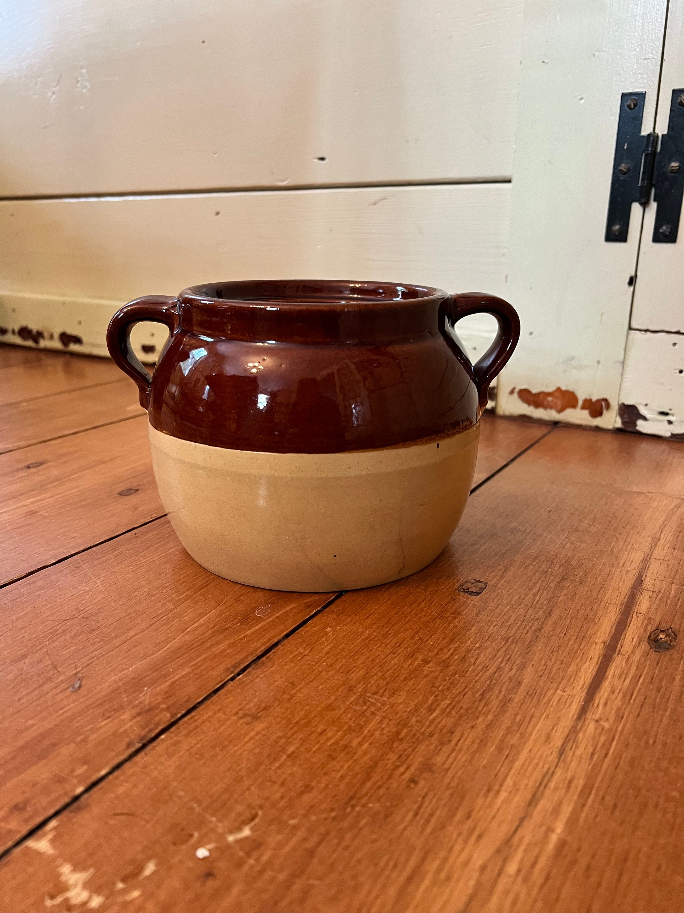 Antique Ceramic Bean Pot - Etsy