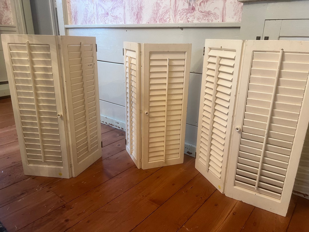 Antique Wooden Bi-fold Window Shutters Set of Three - Etsy Australia