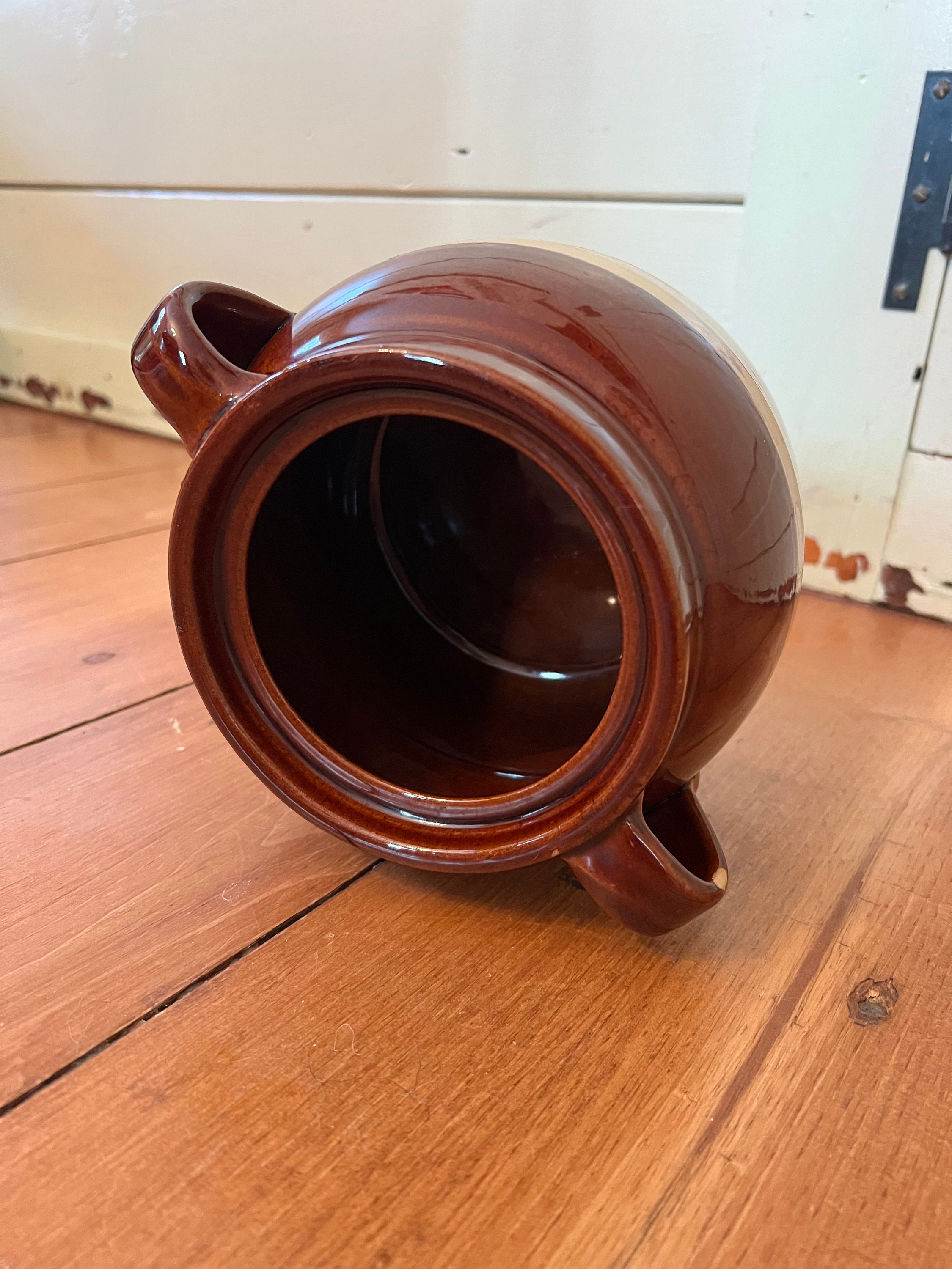 Antique Ceramic Bean Pot - Etsy