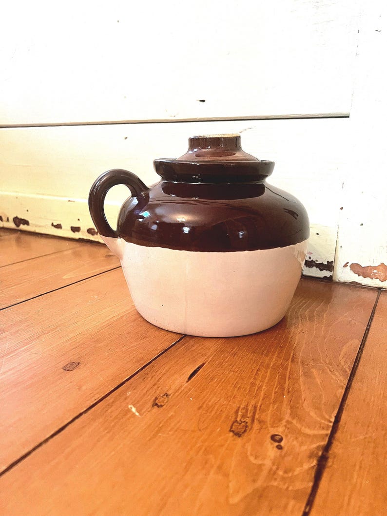 Antique Ceramic Bean Pot With Cover/stamped USA - Etsy