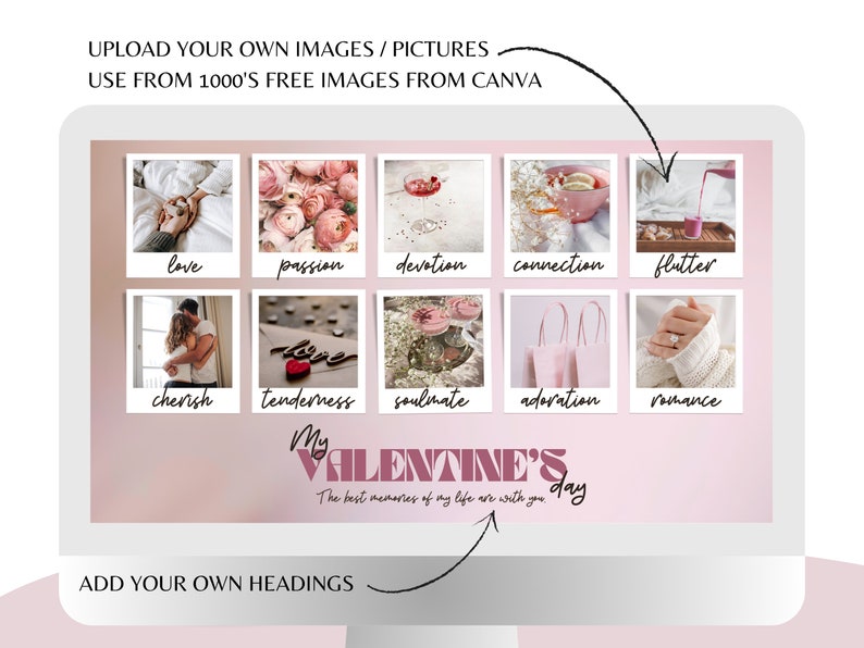 Digital Vision Board Wallpaper Canva, 2024 Vision Board, 2024 Goals ...